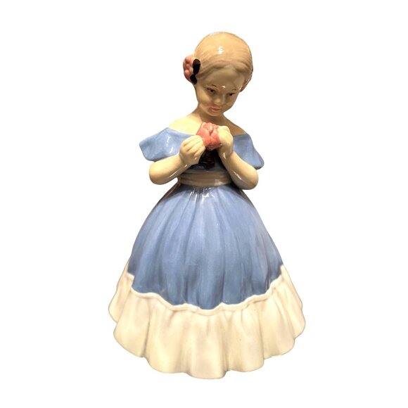 Unbranded | Accents | Vintage Ceramic Mold Girl Figurine In Blue Dress ...